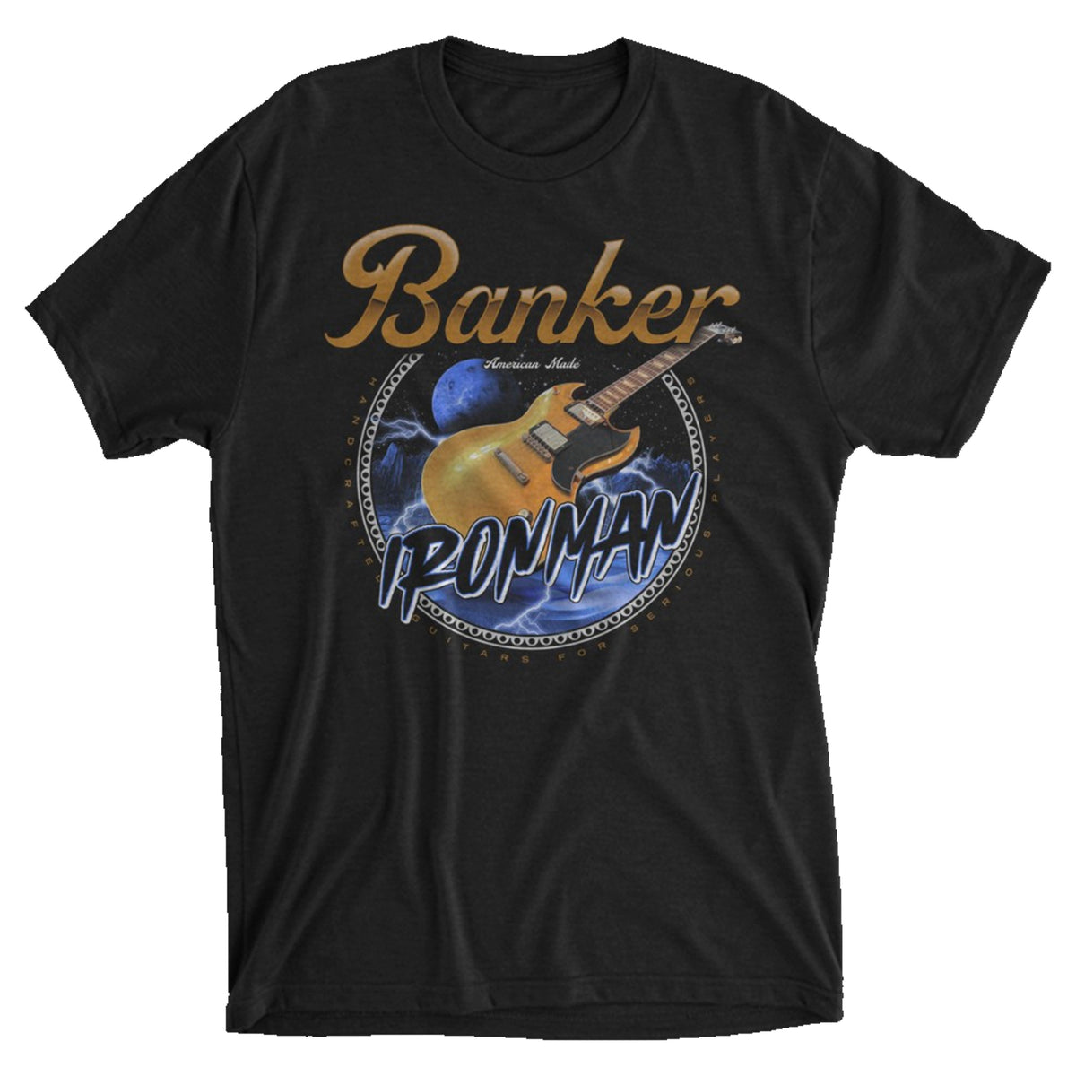 Banker Iron Man Tee – Banker Guitars