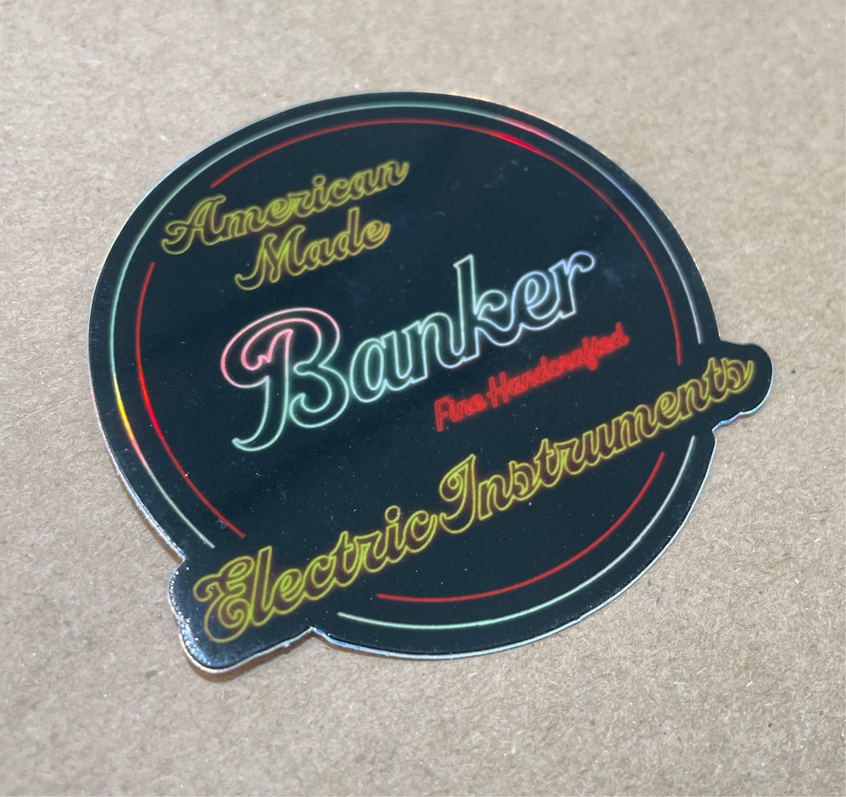 Banker Neon Seal Die Cut Hologram Sticker – Banker Guitars